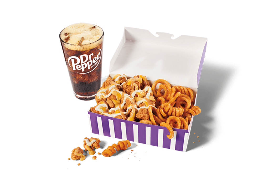 Classic Sauced & Loaded Popcorn Chicken Big Box Combo Price, Calories ...